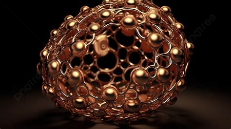 Circular Molecule Structure In Brown 3d Render Background Molecular
