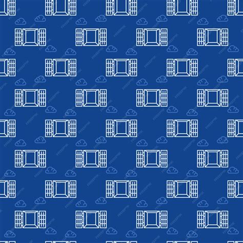 Premium Vector Opened Freight Container Vector Shipping Blue Linear Seamless Pattern