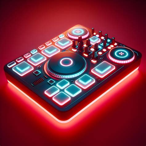 Glowing Dj Controller Adorned With Glowing Pads And Buttons Poised To