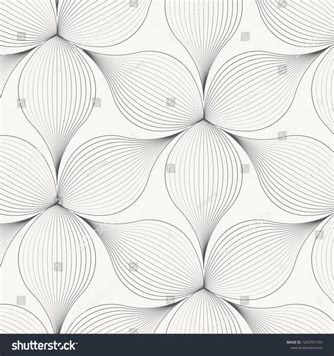Linear Vector Pattern Repeating Abstract Leaves Stock Vector Royalty
