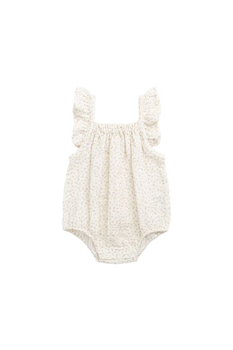 Organic Cotton Muslin Tiana Playsuit Pippa Pink Jamie Kay Au
