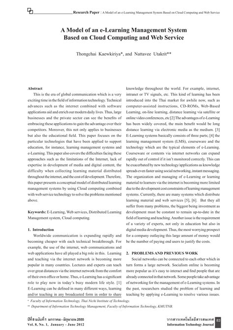 Pdf Research Paper A Model Of An E Learning Management System Based