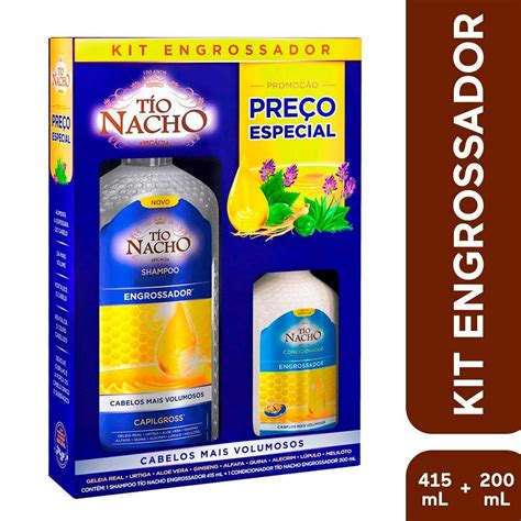 Kit Shampoo Tio Nacho Engrossador 415ml Condicionador Tio Nacho