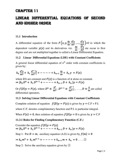 Linear Differential Equation Definition With Example At Spencer Burley Blog