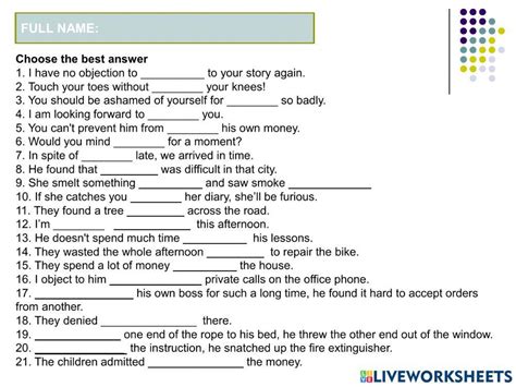 V Ing Gerund … Free Interactive Worksheets 3994402