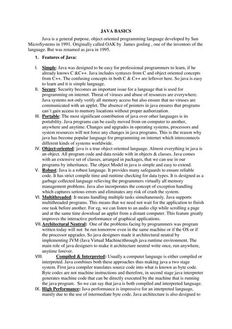 Java Notes Java Notes Notes