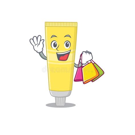 Hair Dye Wealthy Cartoon Character Concept With Shopping Bags Stock Vector Illustration Of