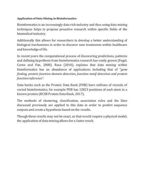 Applications Of Data Mining In Bioinformatics Pdf