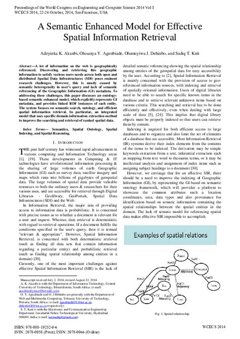 Pdf A Semantic Enhanced Model For Effective Spatial Information Retrieval