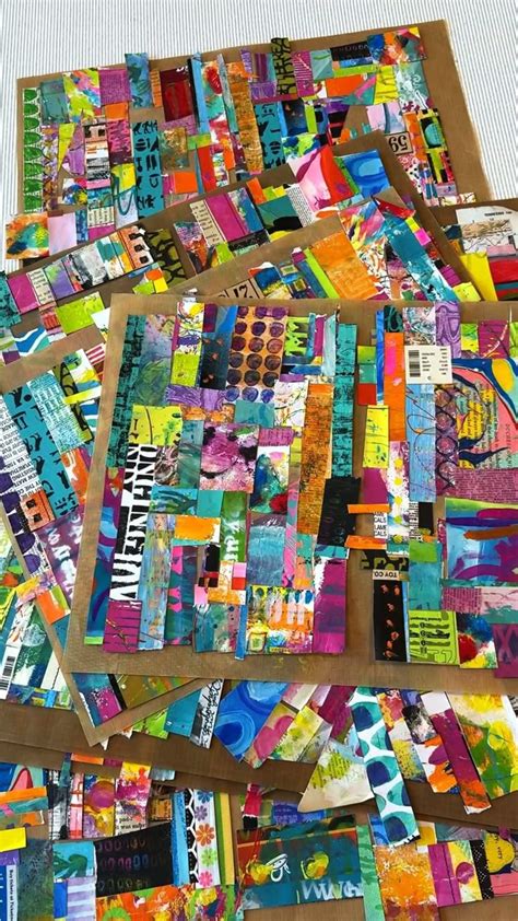 Leftover Scrap Collages Video Collage Art Projects Paper Collage