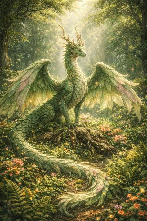 Forest Dragon Wall Art Set Of 3 Sacred Grove Guardian Dragons Verdant