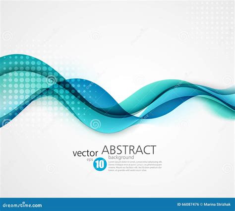 Abstract Smooth Wave Color Vector Flow Curve Of The Blue Wave Vector Lines CartoonDealer