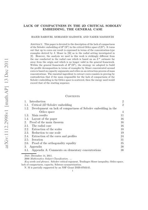 Pdf Lack Of Compactness In The 2d Critical Sobolev Embedding The General Case