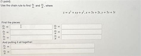 solved use the chain rule to find ∂s∂z and ∂t∂z where