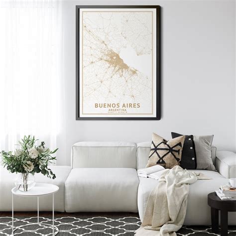 Buenos Aires Argentina Map High Resolution Real Gold Leaf Texture