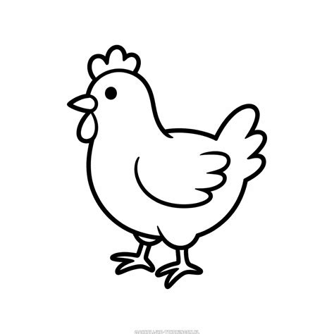 Tekening Schattige Kip Makkelijke Tekeningen Om Gratis Te Printen