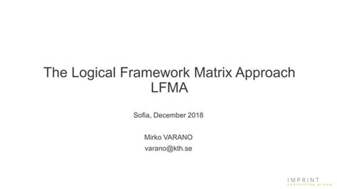 The Logical Framework Matrix Approach Lfma Pdf Business Business And Finance