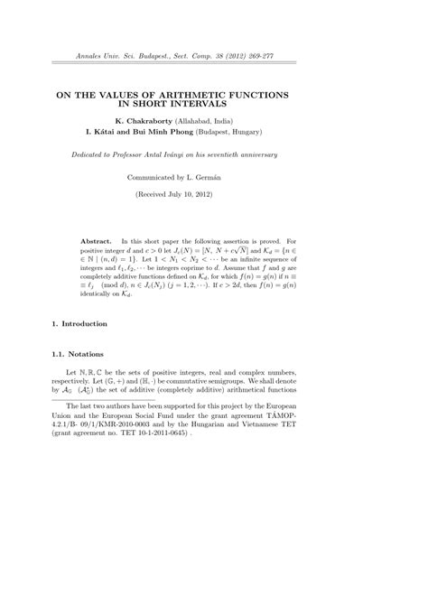 pdf on the values of arithmetic functions in short intervals