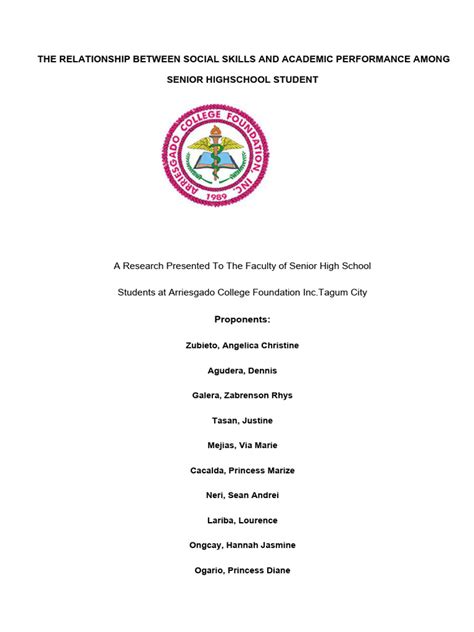 The Relationship Between Social Skills And Academic Performance Of