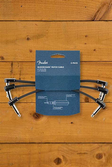 Fender Blockchain Patch Cable Angled Angled 6 3 Pack Reverb