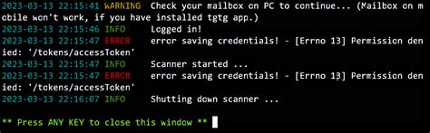 Error Saving Credentials Errno 13 Permission Denied Tokens