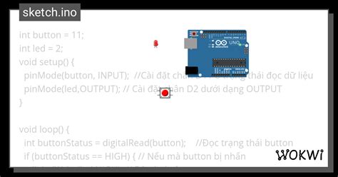 nút bấm led wokwi esp32 stm32 arduino simulator