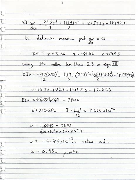 emergency crane deflection calculations