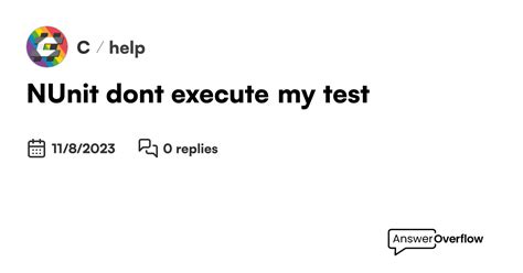 Nunit Dont Execute My Test C