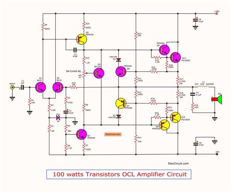 How To Build A Powerful 100W Transistor Amplifier Circuit Diagram And