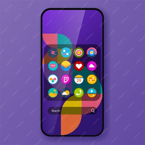 Premium Vector Purple Widget User Interface Home Screen Realistic