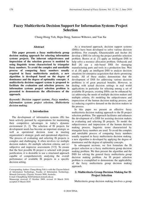 pdf multicriteria group decision support for information systems