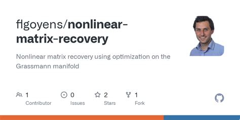 Github Flgoyensnonlinear Matrix Recovery Nonlinear Matrix Recovery