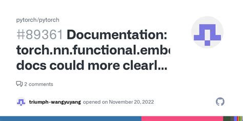 Documentation Torch Nn Functional Embedding Docs Could More Clearly State The Requirement That
