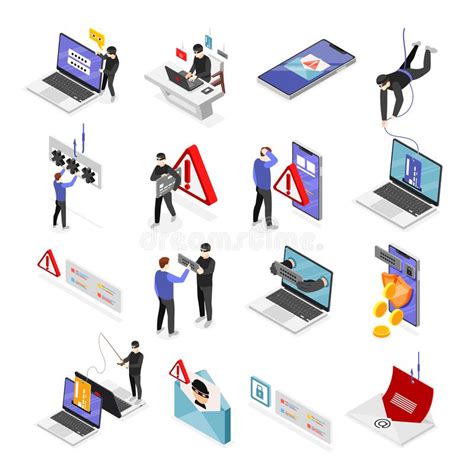 Hacking Isometric Flowchart Composition Stock Vector Illustration Of Database Hack 165804086