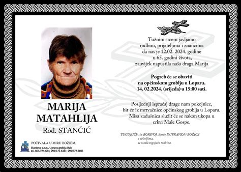 Marija Matahlija Rođ Stančić Rab Danas