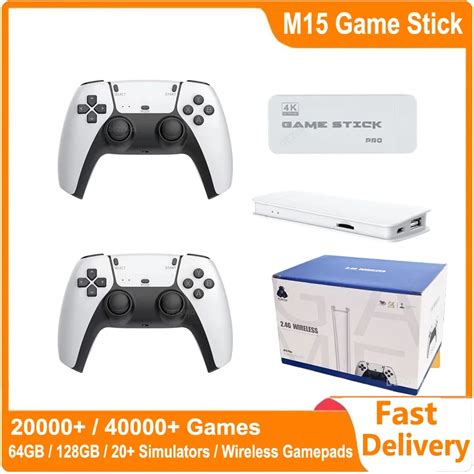 M15 Retro Game Console Wireless Gamepads Video Game Stick 64g 20000 Classic Game Hd Output