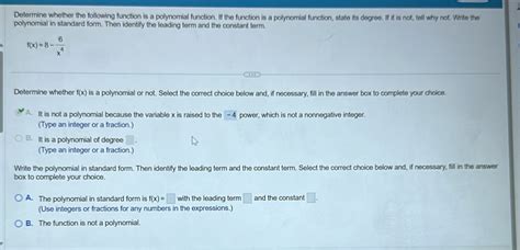 solved determine whether the following function is a polynomial