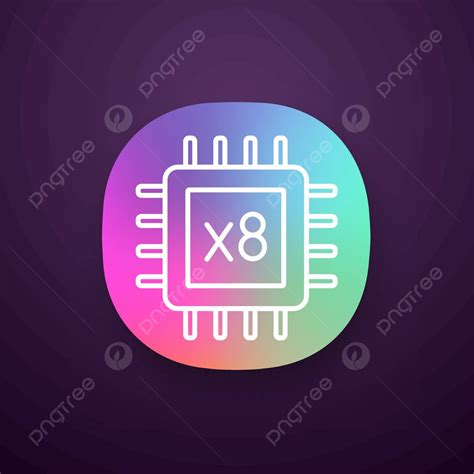 ícone De Aplicativo De Processador Octa Core Gradiente De Interface Do Usuário Eletrônico Vetor