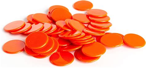 Plastic Counters Orange Color Gaming Tokens Hard Colored