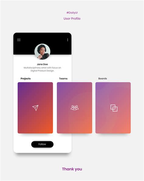 DailyUI User Profile On Behance