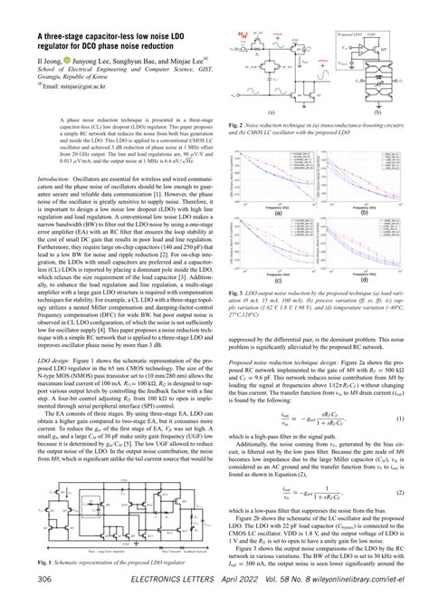 Pdf A Three‐stage Capacitor‐less Low Noise Ldo Regulator For Dco
