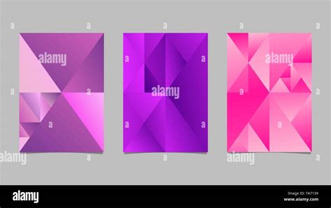 Polygonal Abstract Minimal Triangle Brochure Background Template Set Stock Vector Image And Art