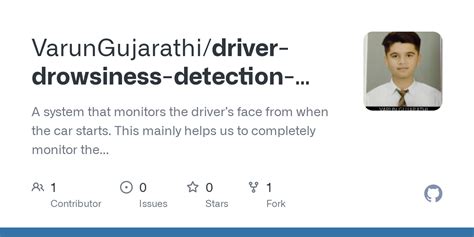 Github Varungujarathi Driver Drowsiness Detection System A System That Monitors The Drivers