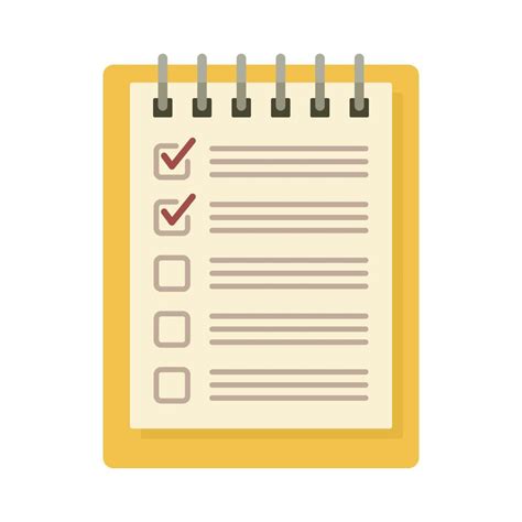 Notebook Checklist Icon Flat Style 14477309 Vector Art At Vecteezy