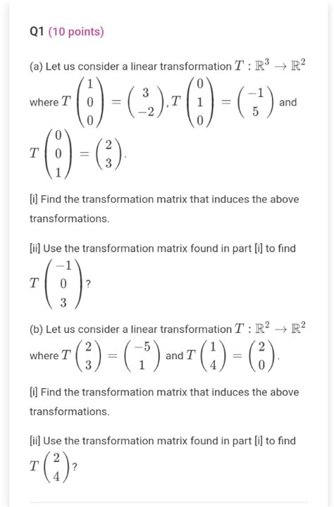 Solved Q Points A Let Us Consider A Linear Chegg