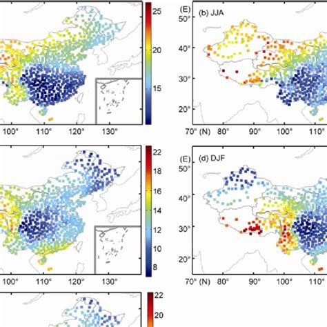 Spatial Distribution Of Seasonal Mean And Annual Mean Daily Solar Download Scientific Diagram