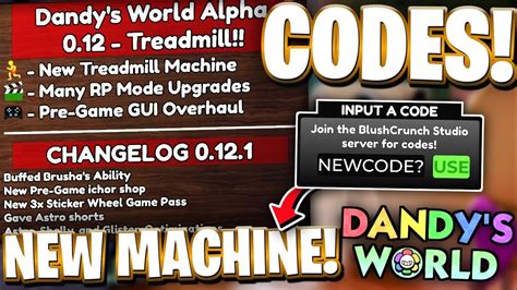 ⚙️treadmill All Active Treadmill Machine Update Codes For Dandys World