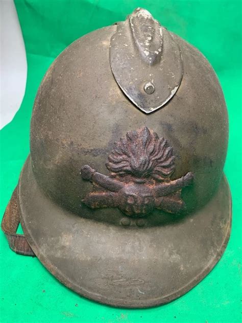 Original Ww2 French Army M26 Adrian Helmet Colonial Pm Marked £110 00