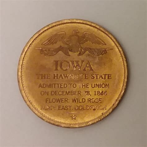 Iowa 29th State Souvenir Bronze Coin Token 26mm Ebay