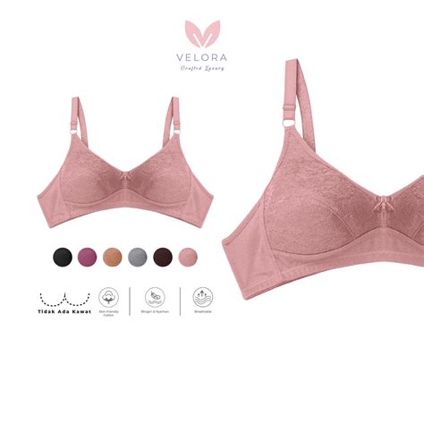 Jual Velora Cheerfull Renda Bra Basic Tanpa Kawat Busa Tipis Bra